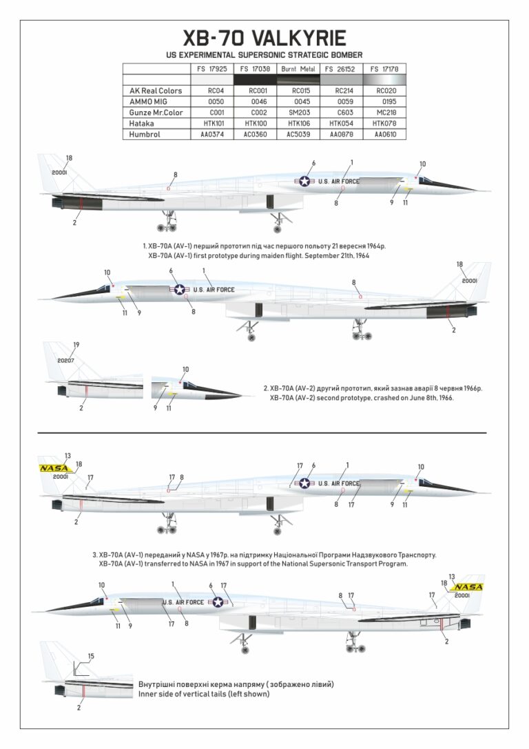 1/144 XB-70 Valkyrie US Experimental Supersonic Strategic Bomber ...